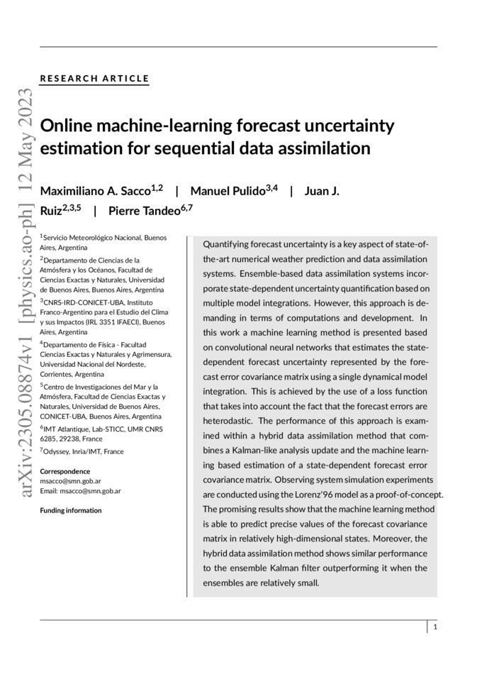 Online machine-learning forecast uncertainty estimation for sequential ... Online machine-learning forecast uncertainty estimation for sequential ...
