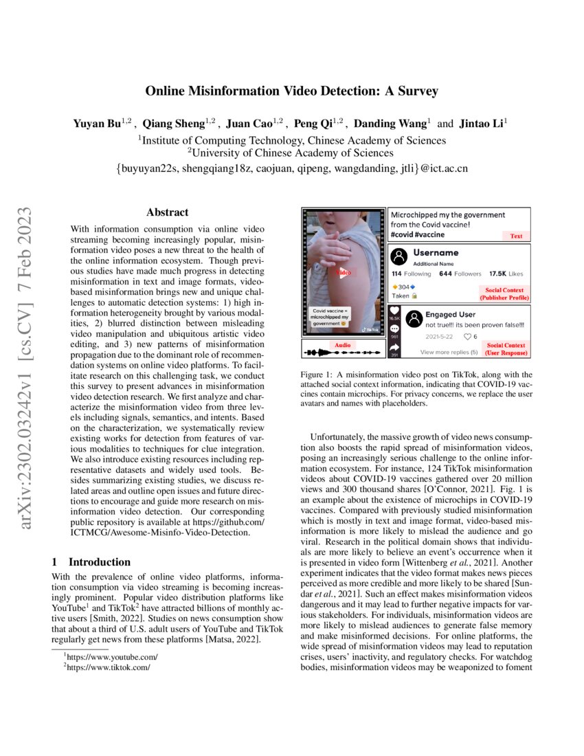 Combating Online Misinformation Videos Characterization Detection