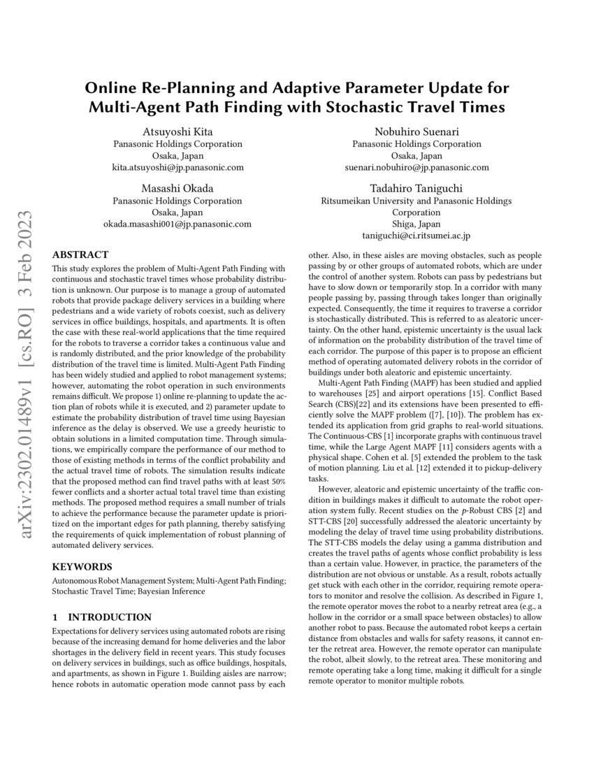 Online Re Planning And Adaptive Parameter Update For Multi Agent Path Finding With Stochastic 