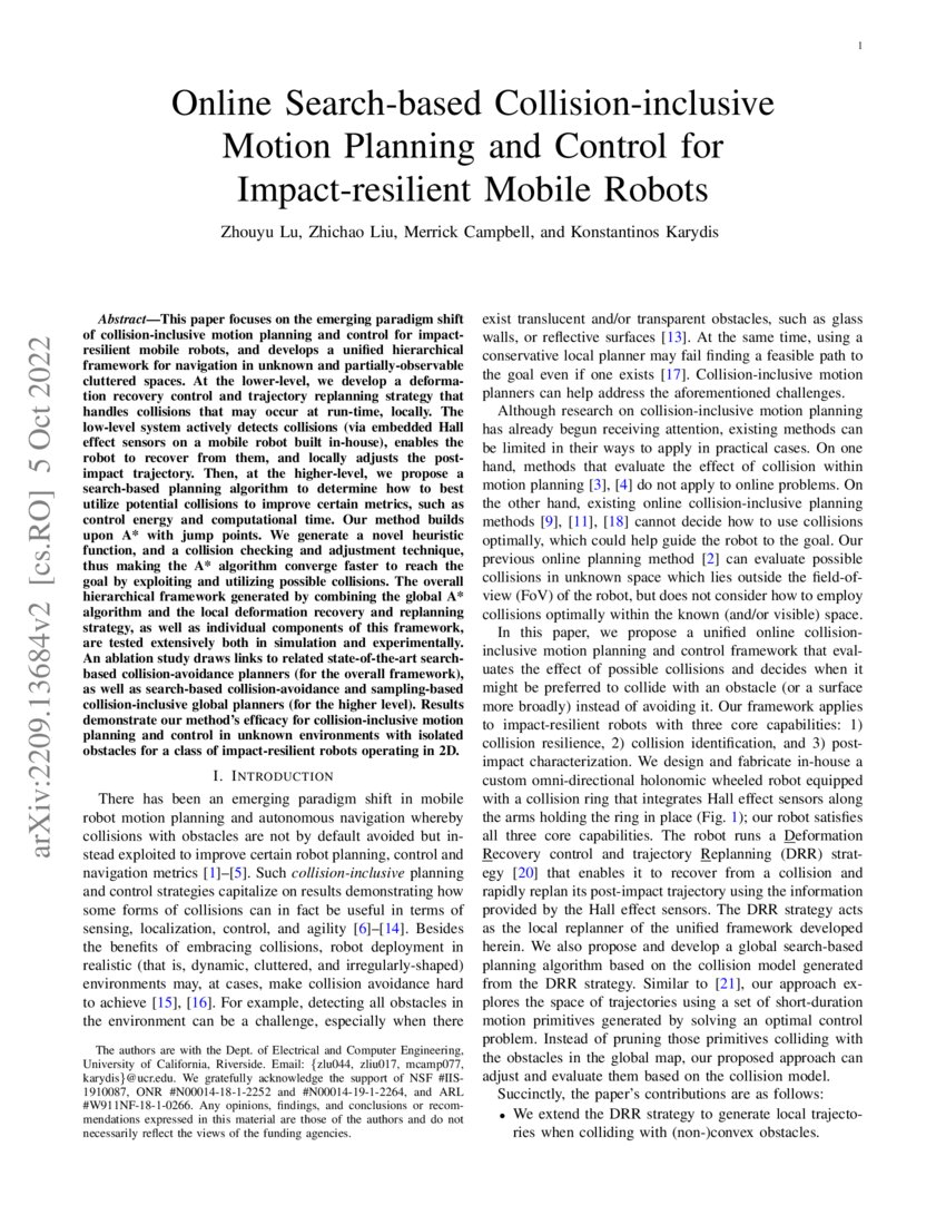 Online Search-based Collision-inclusive Motion Planning and Control for Impact-resilient Mobile ...