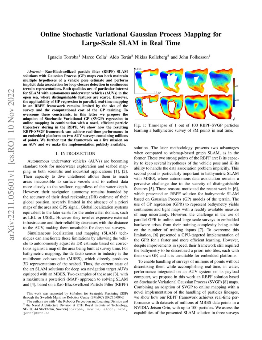 Online Stochastic Variational Gaussian Process Mapping For Large Scale 4476