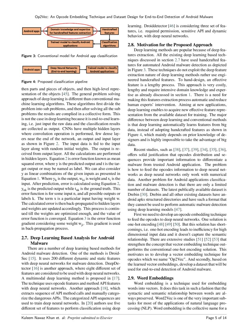 Op2vec An Opcode Embedding Technique And Dataset Design For End To End
