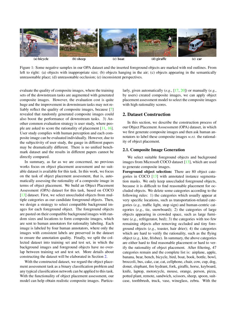 OPA: Object Placement Assessment Dataset | DeepAI