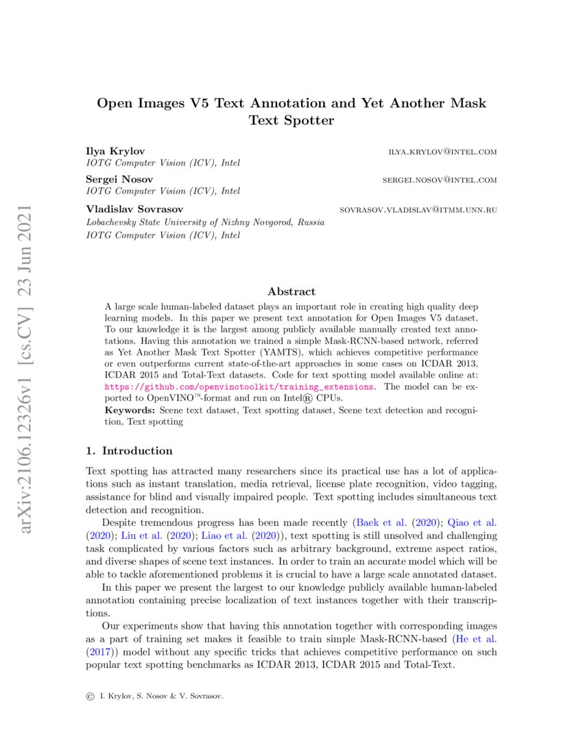 Open Images V5 Text Annotation and Yet Another Mask Text Spotter | DeepAI
