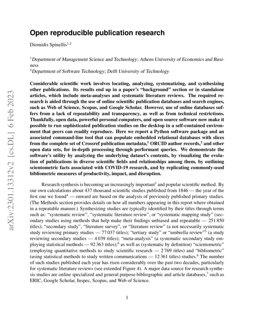 Open Reproducible Publication Research | DeepAI