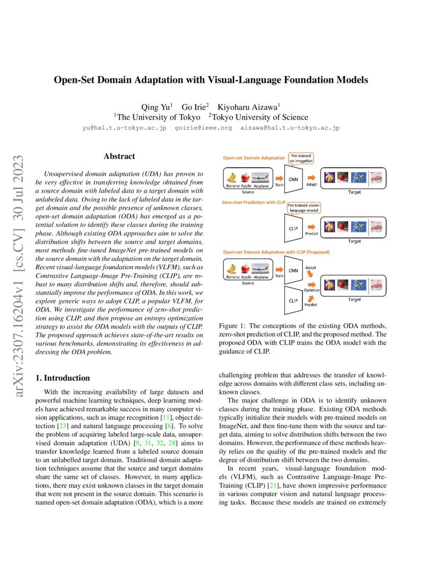 Open-Set Domain Adaptation with Visual-Language Foundation Models | DeepAI