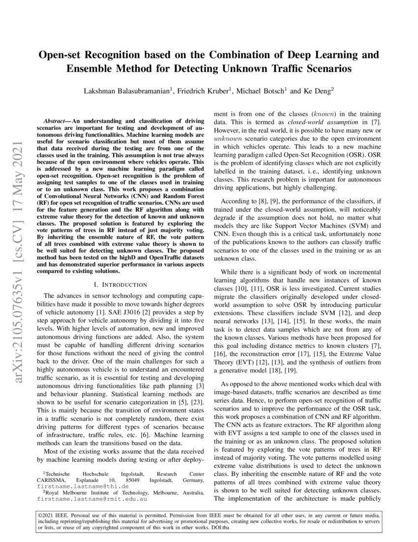 Open Set Recognition Based On The Combination Of Deep Learning And Ensemble Method For Detecting