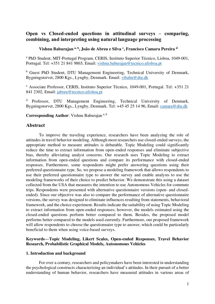 Open vs Closed-ended questions in attitudinal surveys – comparing ...