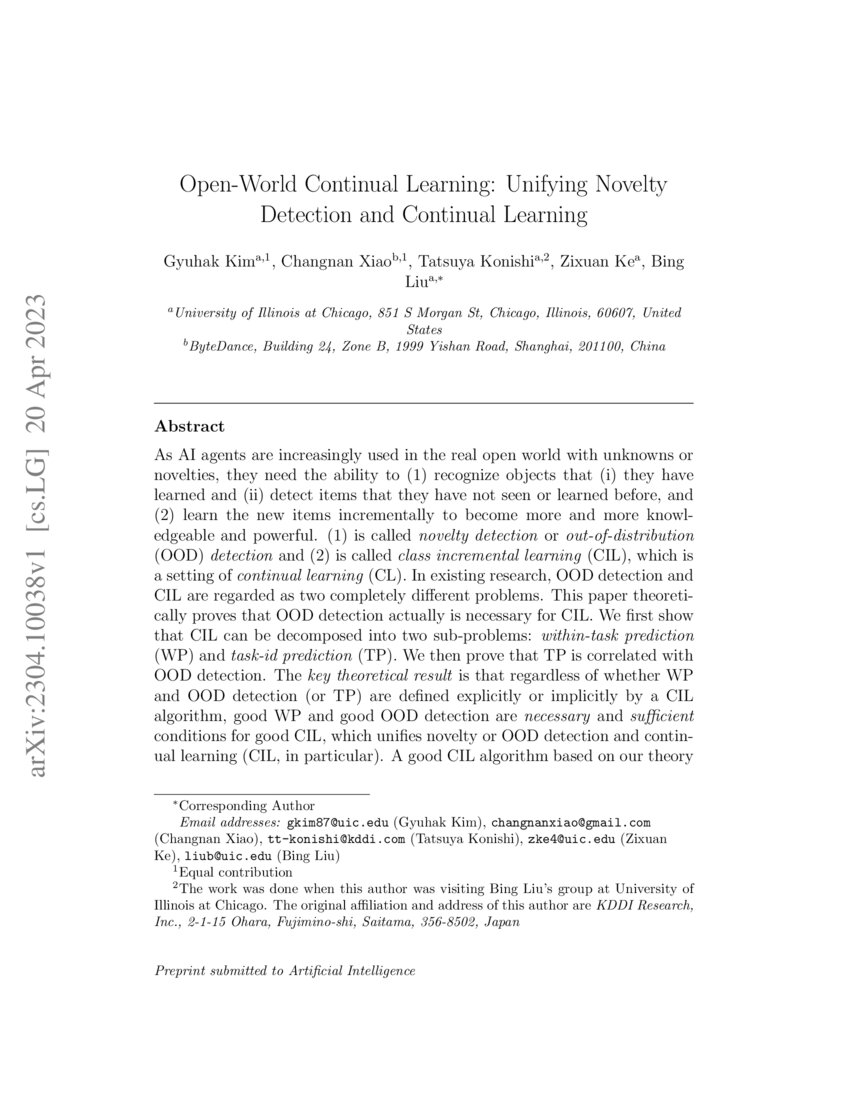 Open World Continual Learning Unifying Novelty Detection And Continual