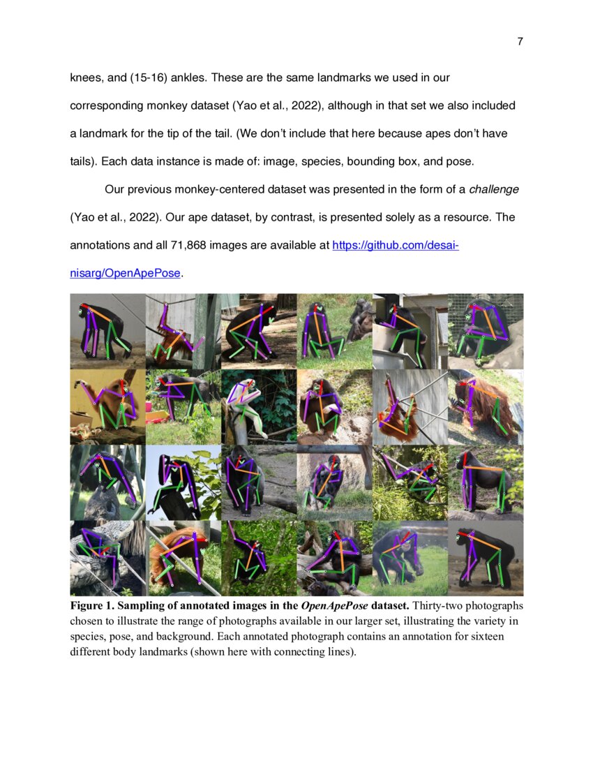 OpenApePose: a database of annotated ape photographs for pose ...