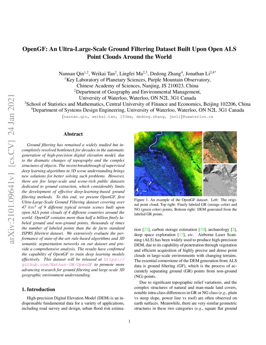 OpenGF: An Ultra-Large-Scale Ground Filtering Dataset Built Upon Open ALS Point Clouds Around ...