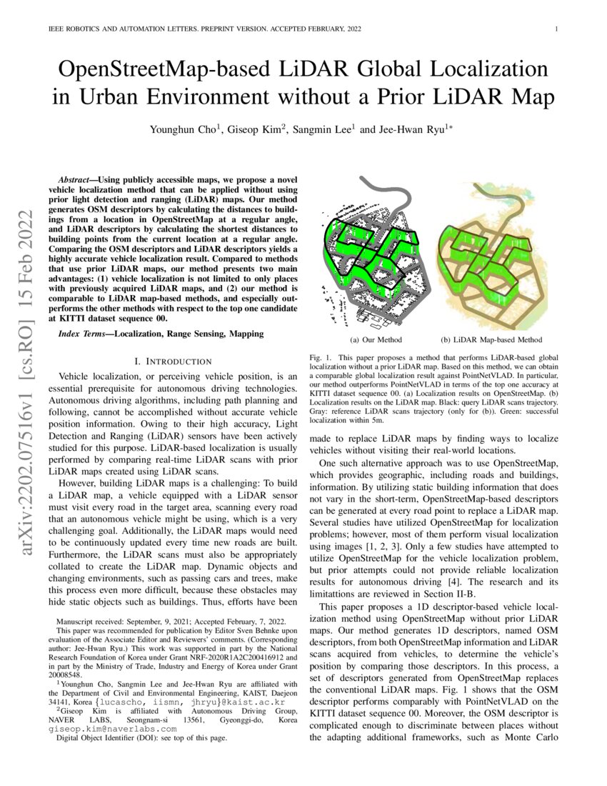 Openstreetmap Based Lidar Global Localization In Urban Environment