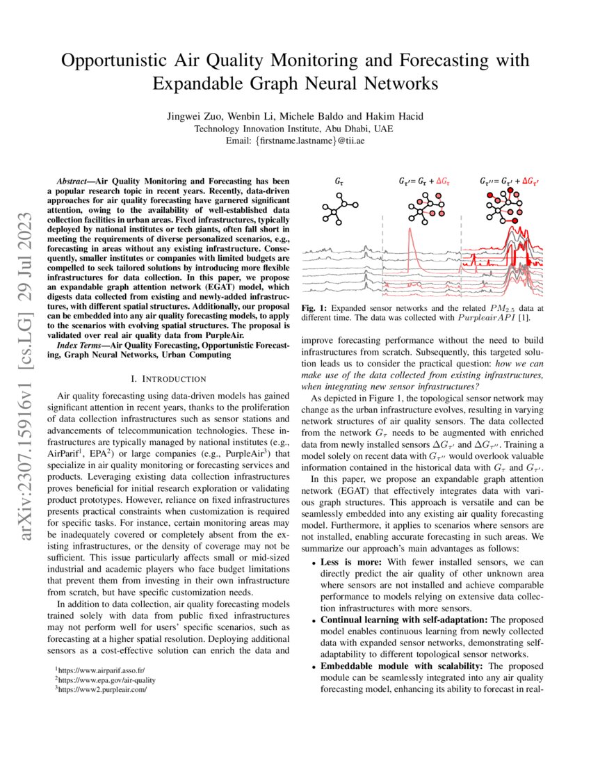 Opportunistic Air Quality Monitoring and Forecasting with Expandable Graph Neural Networks | DeepAI