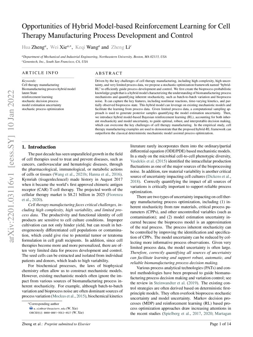Opportunities Of Hybrid Model Based Reinforcement Learning For Cell