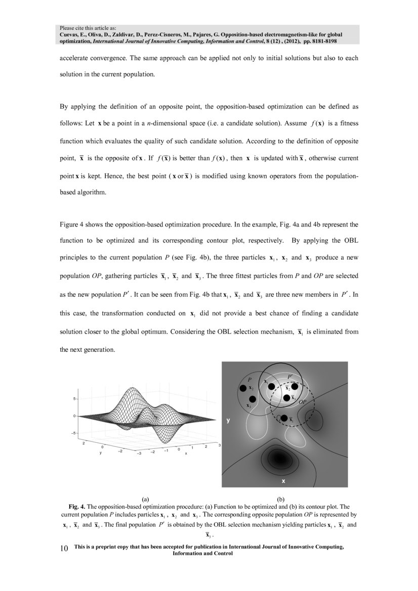Opposition Based ElectromagnetismLike for Global Optimization | DeepAI