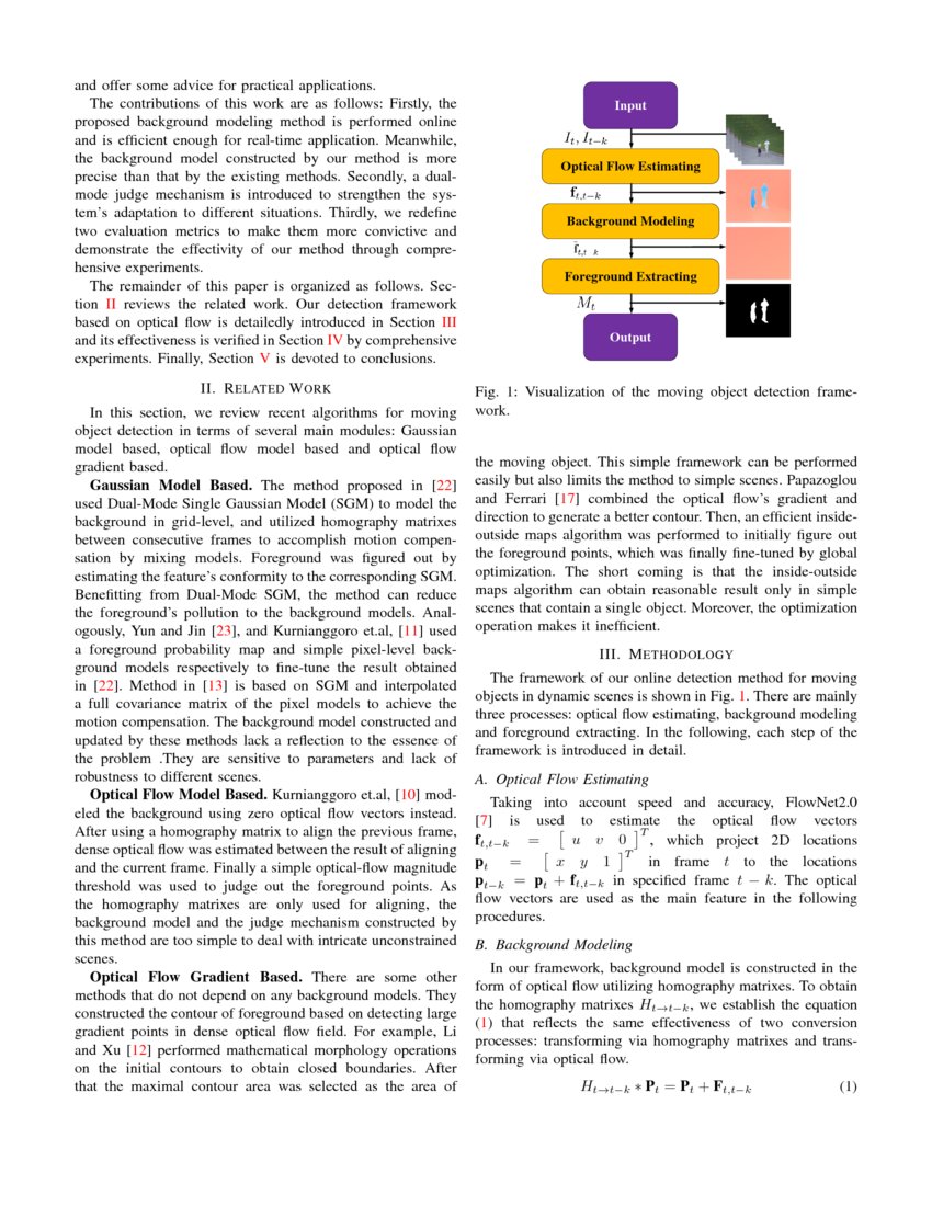 Optical Flow Based Real Time Moving Object Detection In Unconstrained Scenes Deepai 
