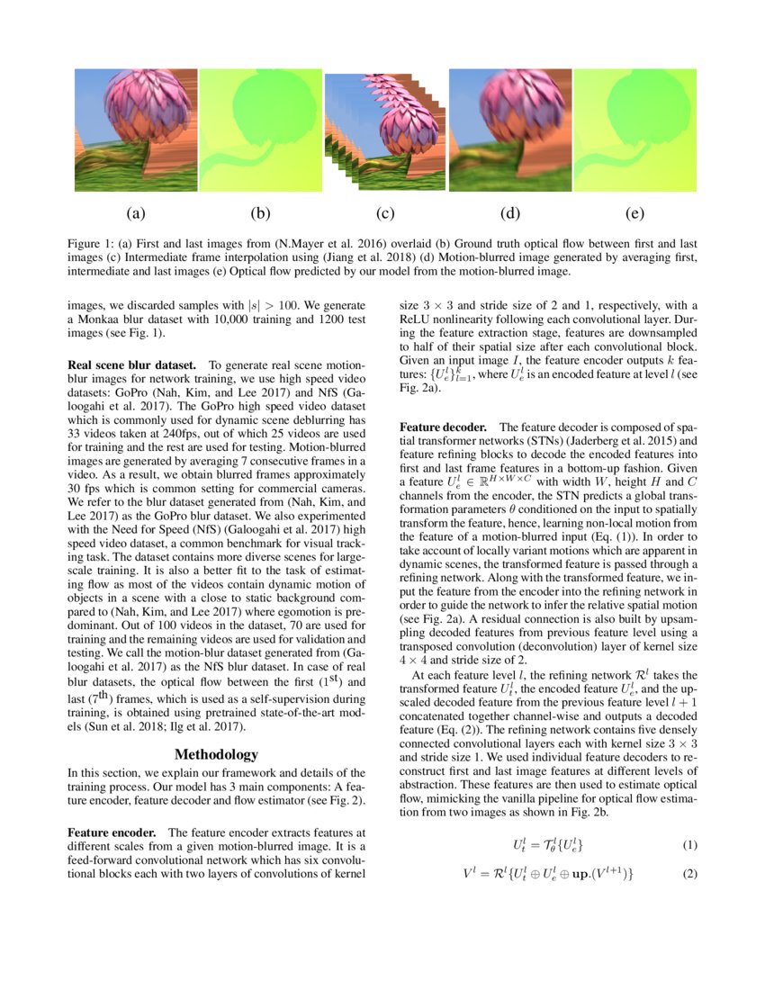 Optical Flow Estimation from a Single Motion-blurred Image | DeepAI