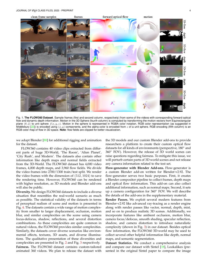 Optical Flow Estimation in 360^∘ Videos: Dataset, Model and Application | DeepAI