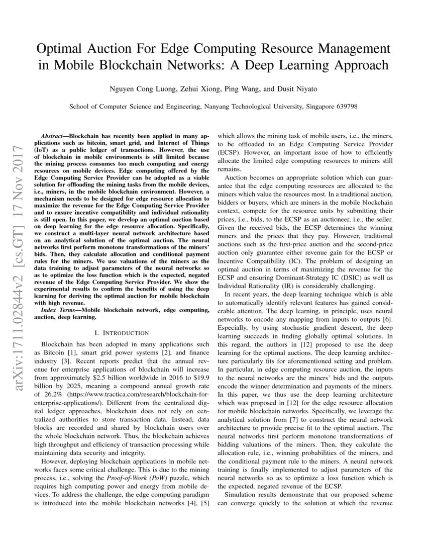 Optimal Auction For Edge Computing Resource Management In Mobile Blockchain Networks A Deep 1019