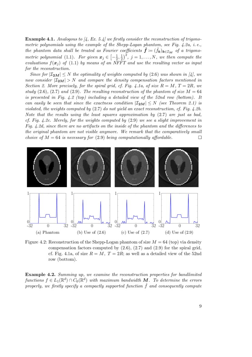 Optimal density compensation factors for the reconstruction of the Fourier transform of ...