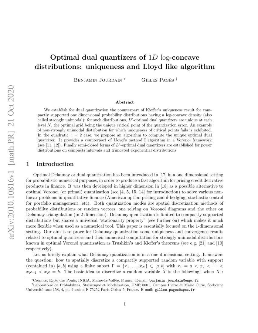 Optimal dual quantizers of 1D log-concave distributions: uniqueness and Lloyd like algorithm ...
