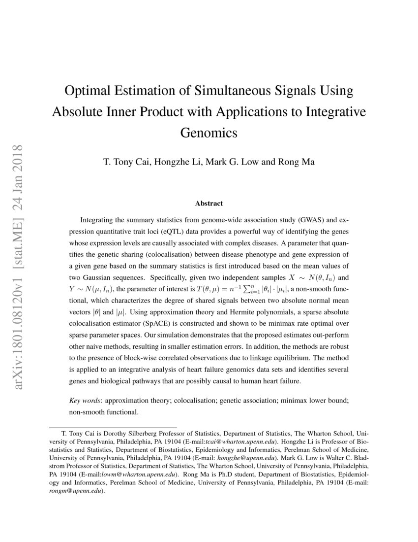 Optimal Estimation Of Simultaneous Signals Using Absolute Inner Product