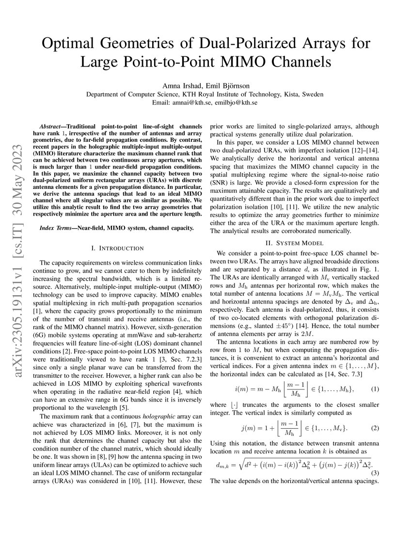 Optimal Geometries of Dual-Polarized Arrays for Large Point-to-Point ...