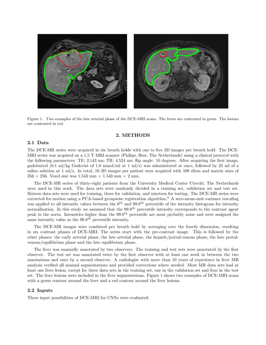 Optimal Input Configuration Of Dynamic Contrast Enhanced Mri In Convolutional Neural Networks