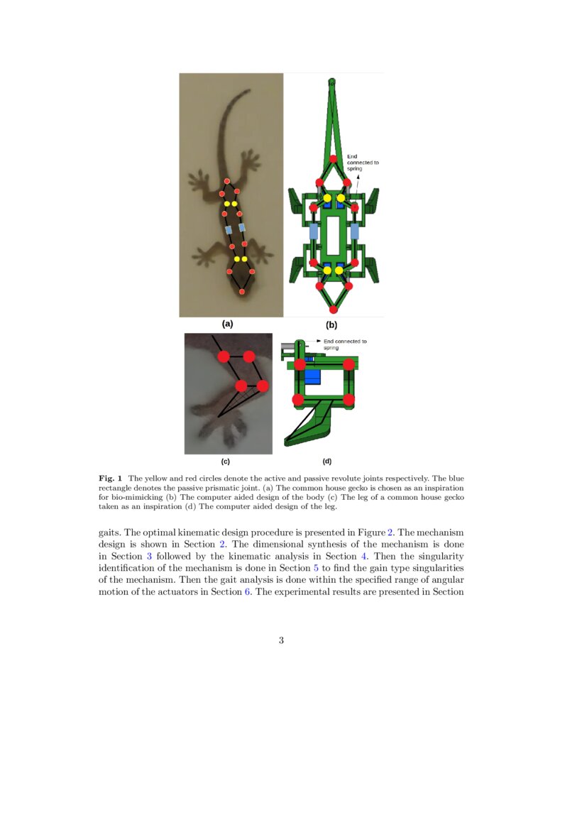 Optimal Kinematic Design of a Robotic Lizard using Four-Bar and Five ...