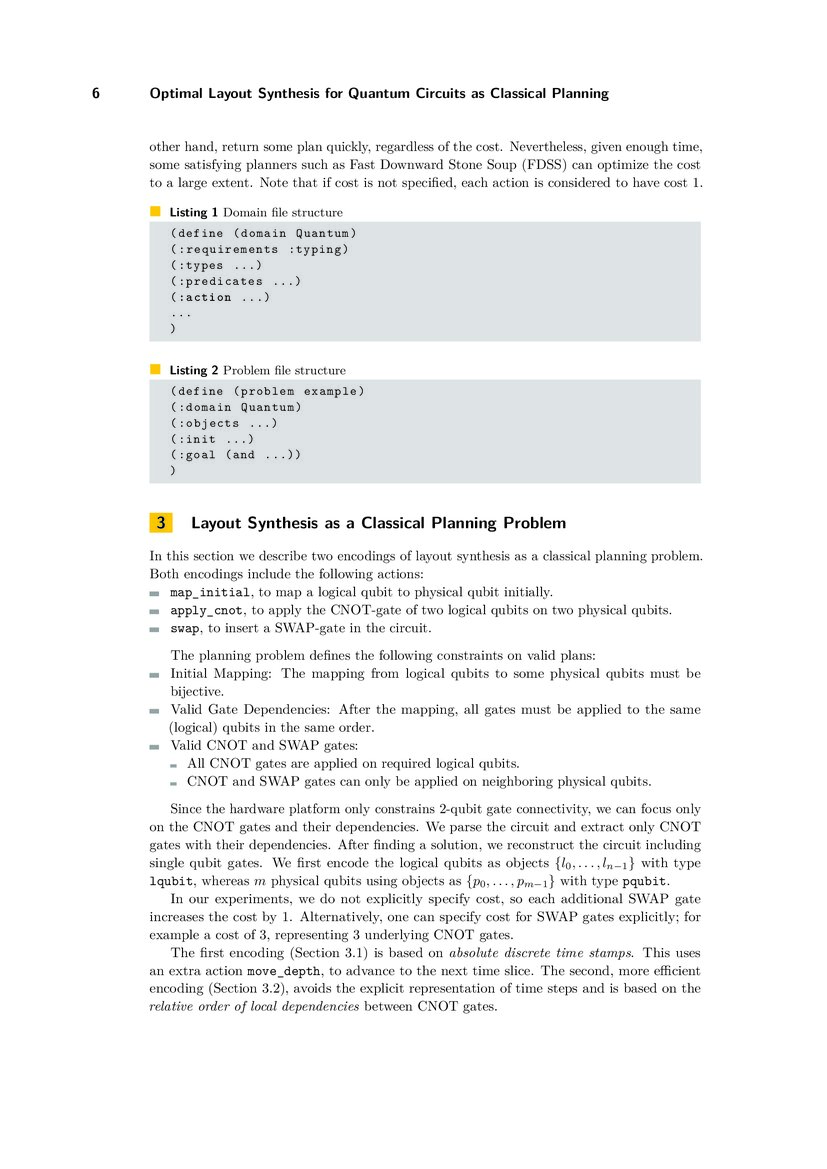 Optimal Layout Synthesis for Quantum Circuits as Classical Planning | DeepAI
