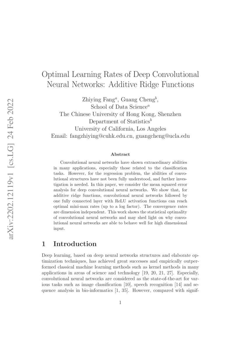 Optimal Learning Rates of Deep Convolutional Neural Networks: Additive ...