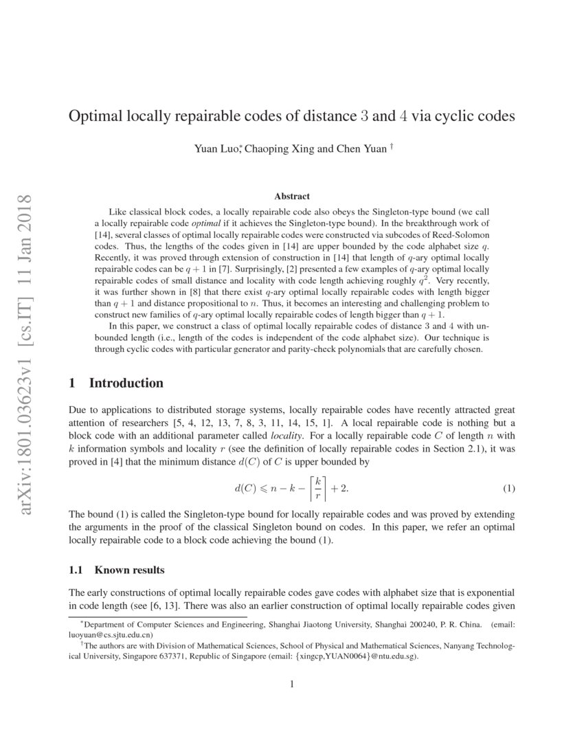 Optimal locally repairable codes of distance 3 and 4 via cyclic codes | DeepAI
