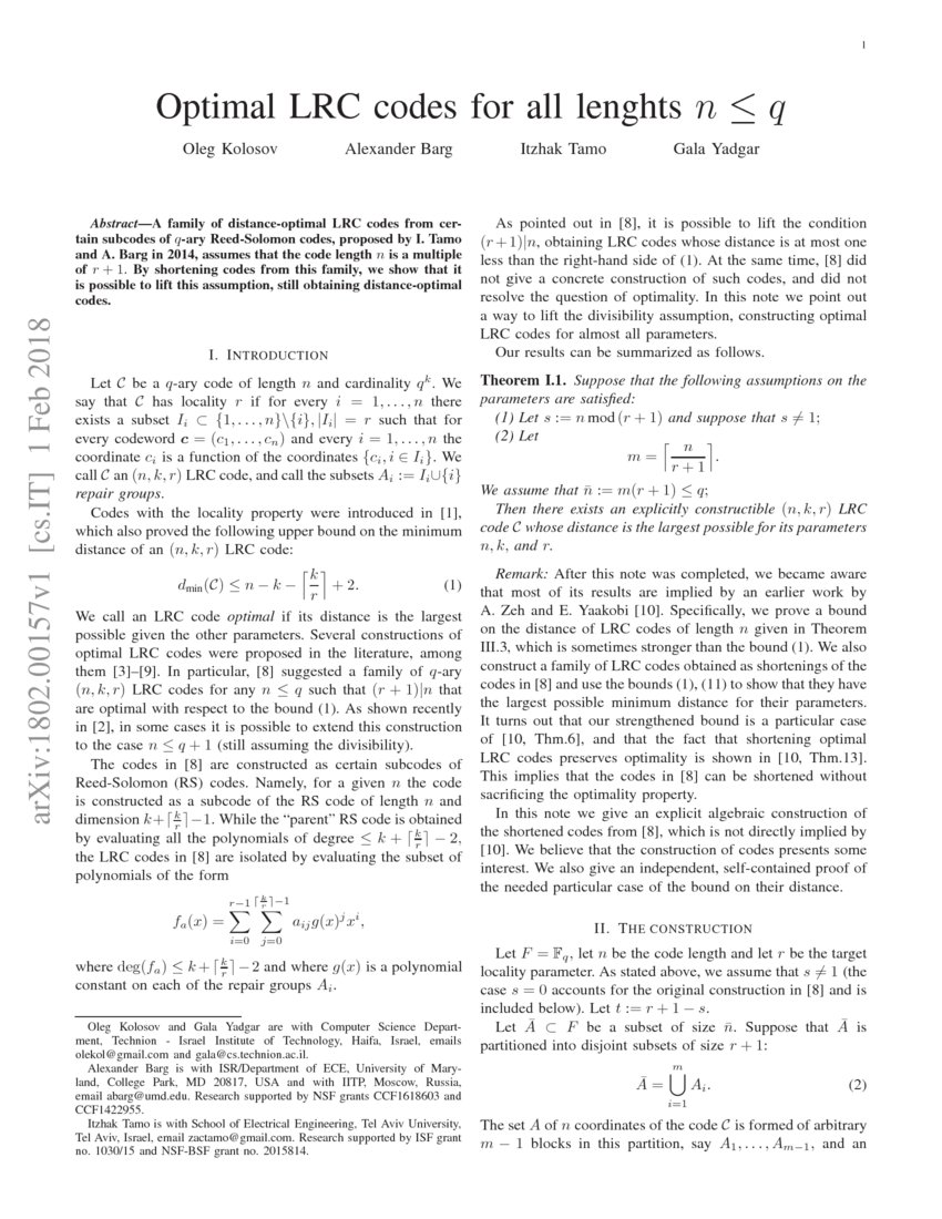 Optimal LRC codes for all lenghts n