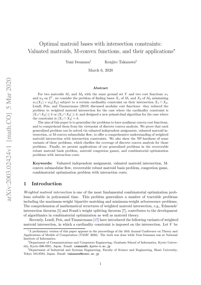 Optimal Matroid Bases With Intersection Constraints Valuated Matroids