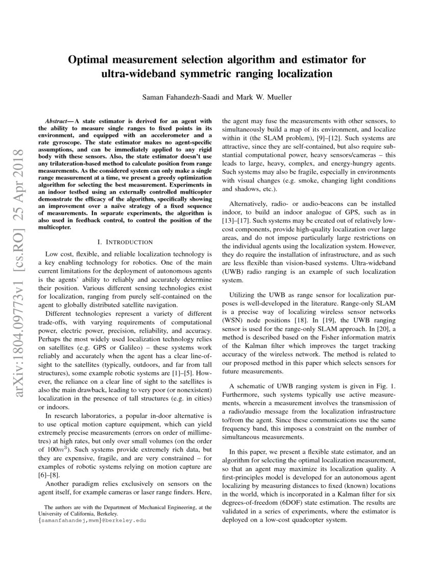 Optimal measurement selection algorithm and estimator for ultra ...