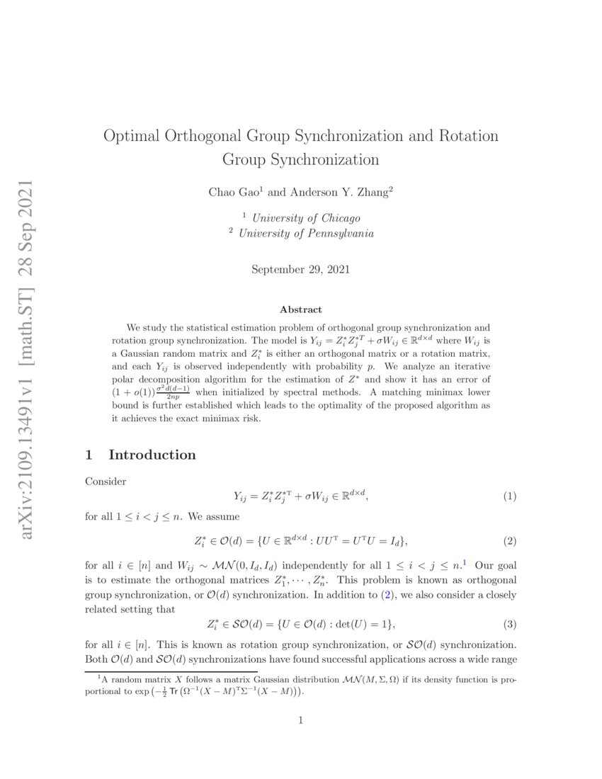 Optimal Orthogonal Group Synchronization And Rotation Group