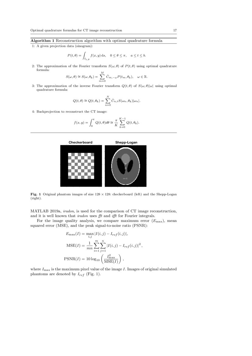Optimal Quadrature Formulas For Ct Image Reconstruction In The Sobolev Space Of Non Periodic