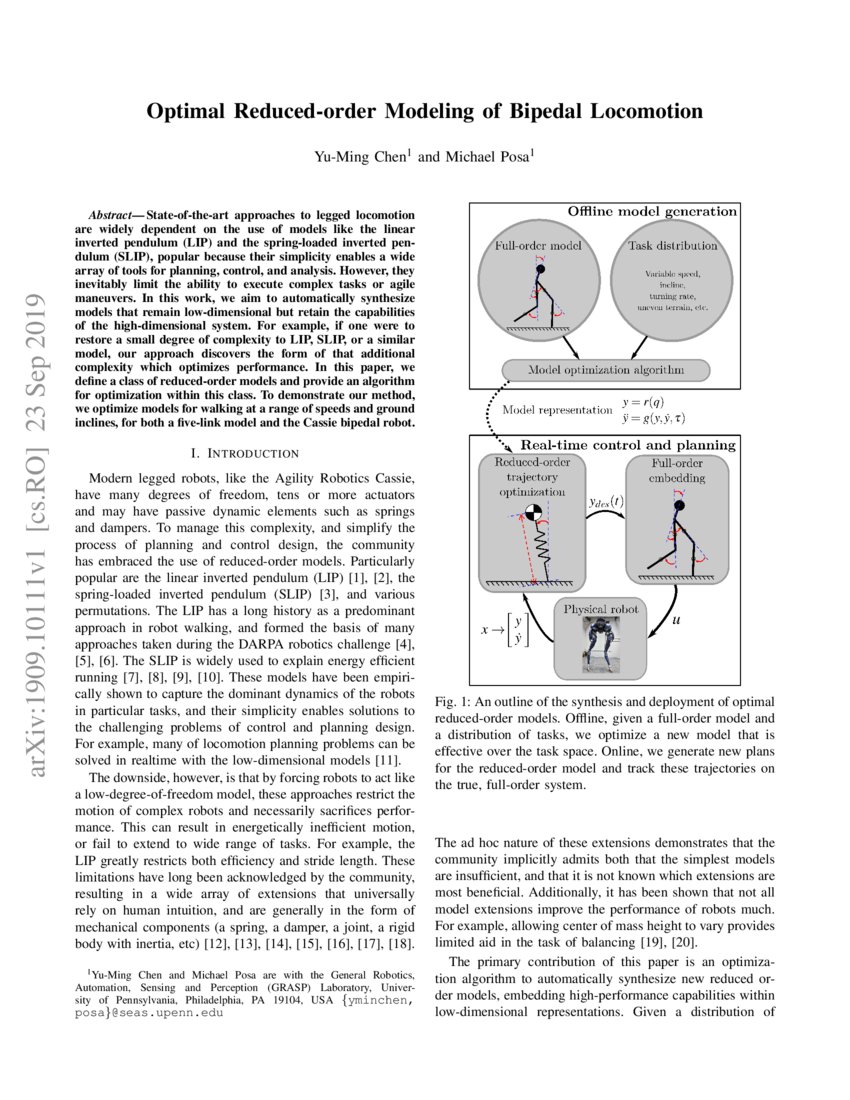 Optimal Reduced-order Modeling of Bipedal Locomotion | DeepAI