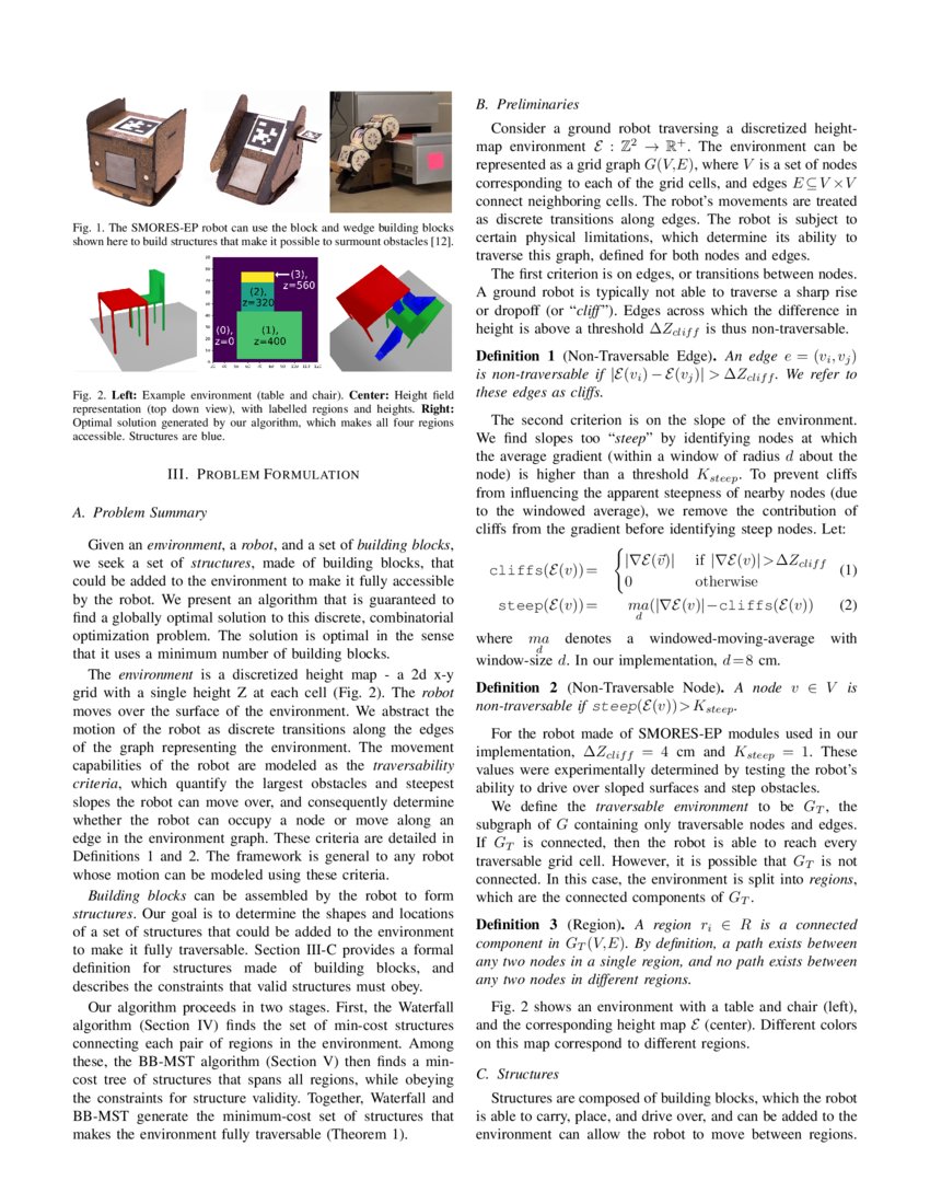 Optimal Structure Synthesis for Environment Augmenting Robots | DeepAI