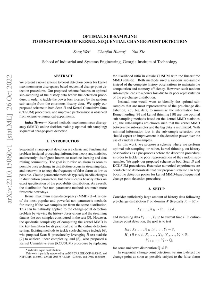 Optimal Sub-sampling to Boost Power of Kernel Sequential Change-point Detection | DeepAI