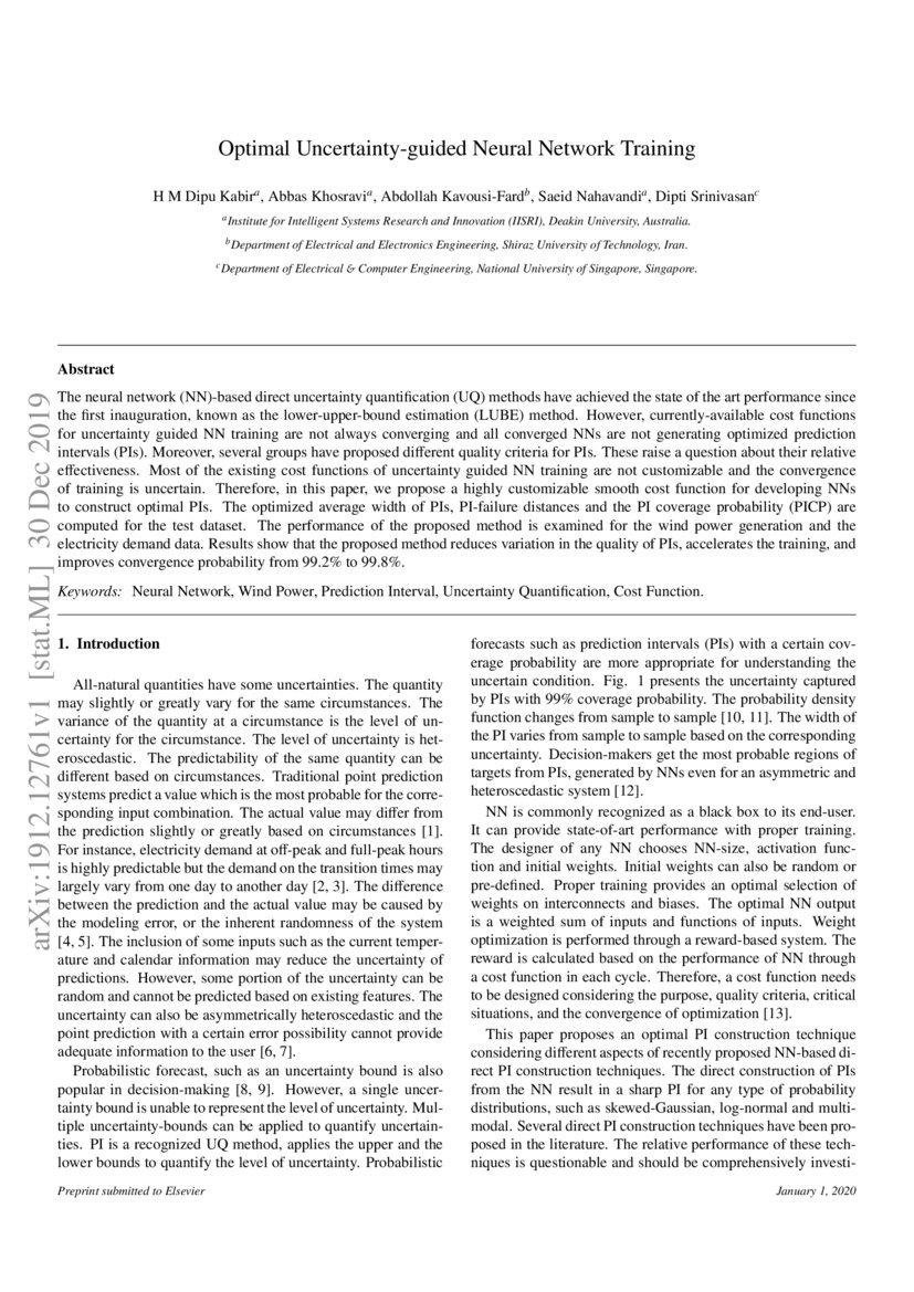 Optimal Uncertainty-guided Neural Network Training | DeepAI