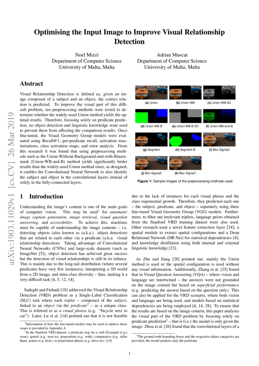 Optimising The Input Image To Improve Visual Relationship Detection Deepai
