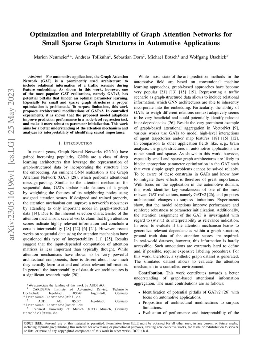 Optimization And Interpretability Of Graph Attention Networks For Small Sparse Graph Structures