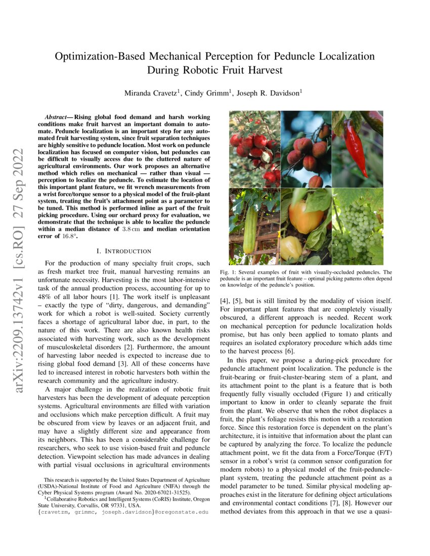 Optimization-Based Mechanical Perception for Peduncle Localization ...