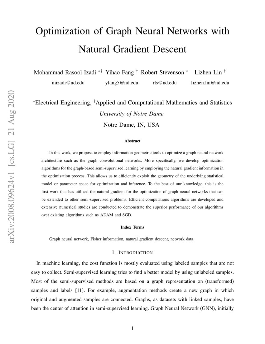 Optimization of Graph Neural Networks with Natural Gradient Descent | DeepAI