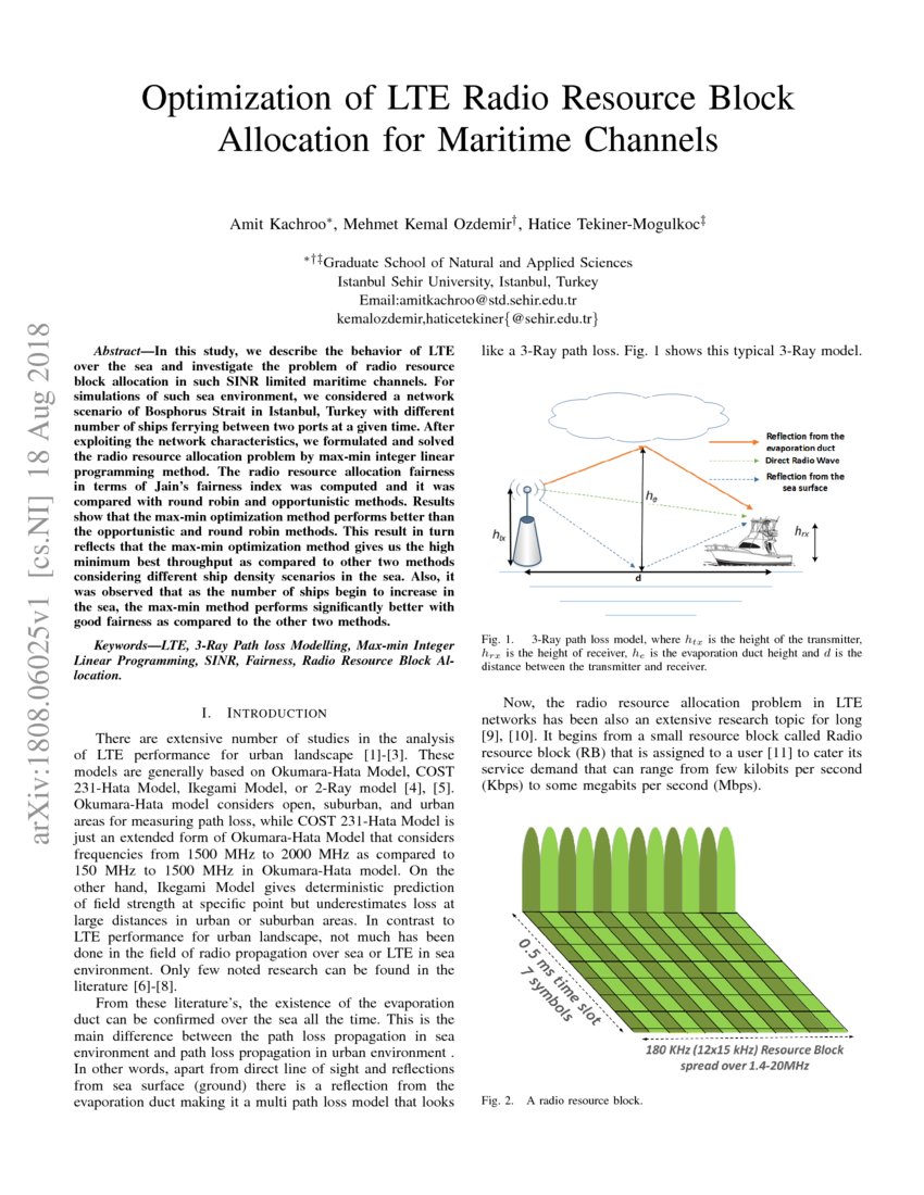Optimization Of Lte Radio Resource Block Allocation For Maritime 6747
