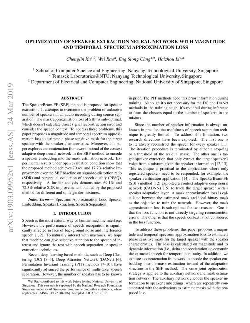 Optimization of Speaker Extraction Neural Network with Magnitude and ...