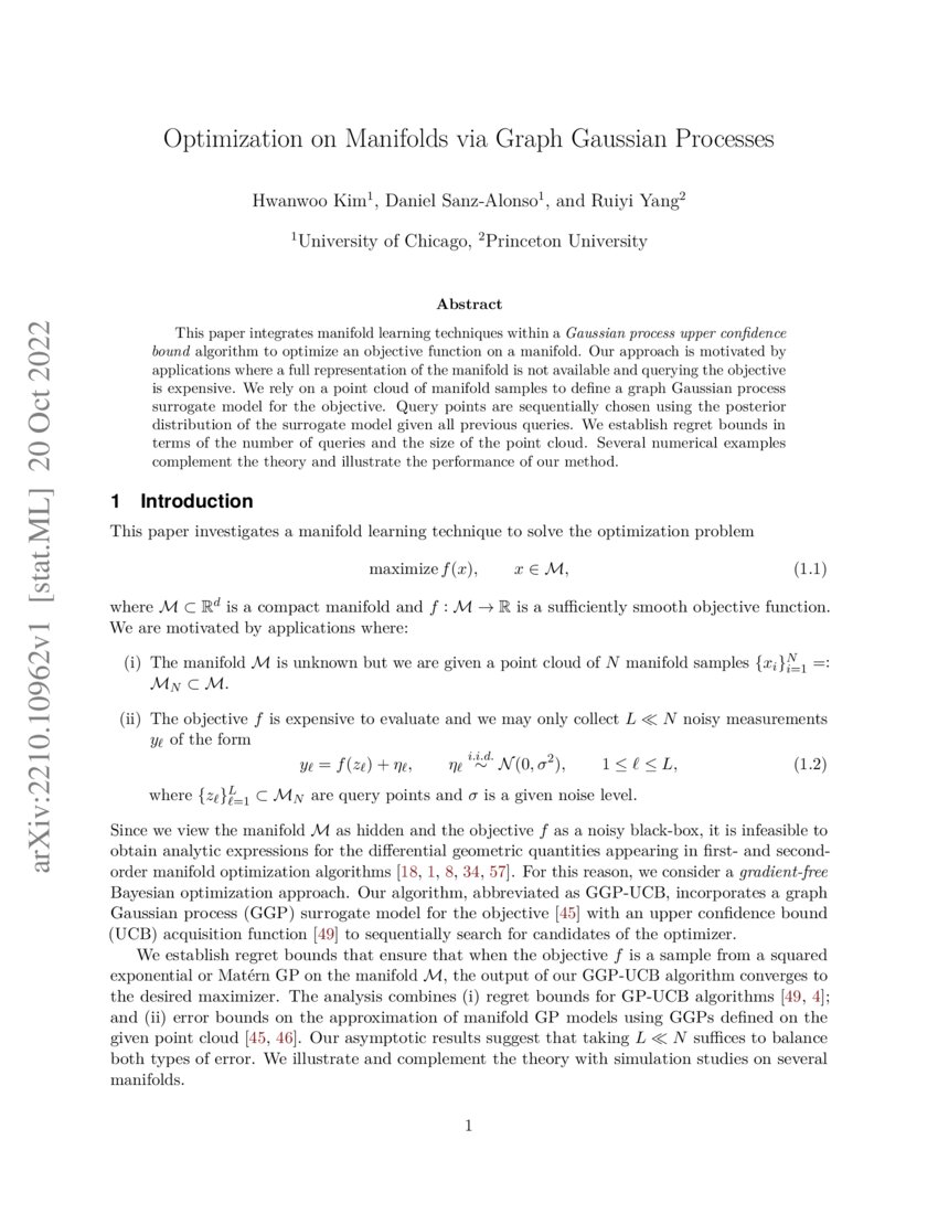 Optimization On Manifolds Via Graph Gaussian Processes Deepai 6860