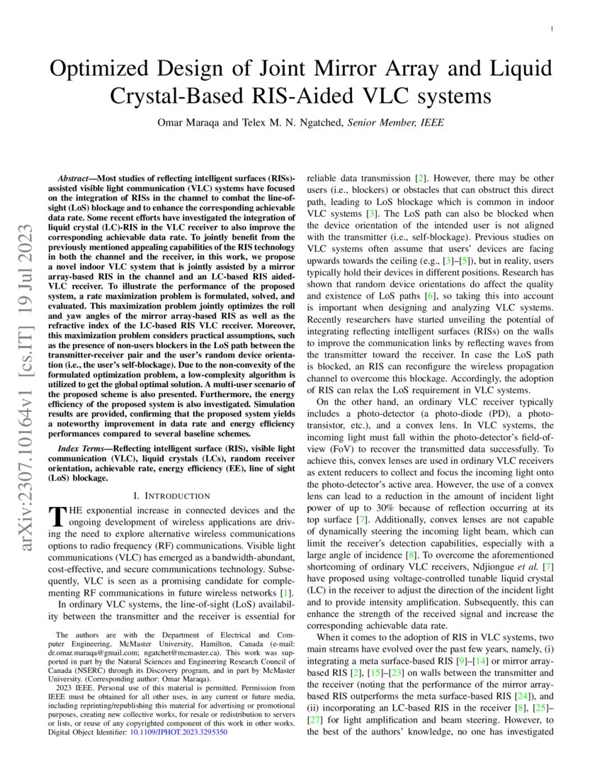 Optimized Design of Joint Mirror Array and Liquid Crystal-Based RIS ...