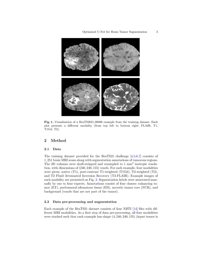 Optimized U-Net for Brain Tumor Segmentation | DeepAI